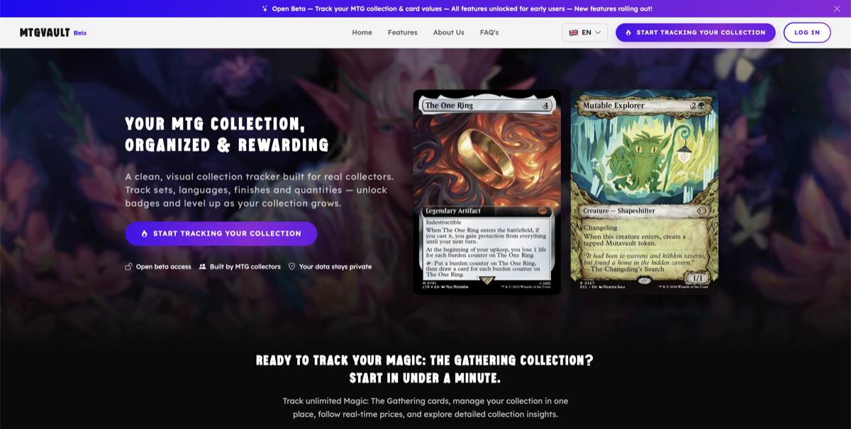 MTGVault — MTG Collection Tracker & Portfolio Manager